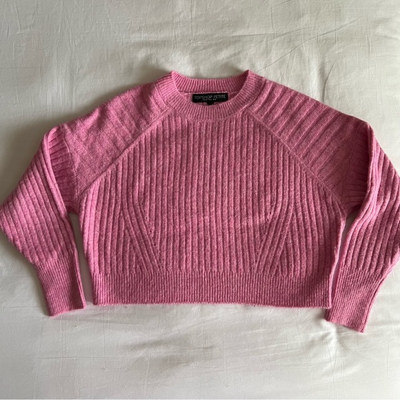 Topshop | Sweaters | Topshop Cropped Pink Sweater | Poshmark